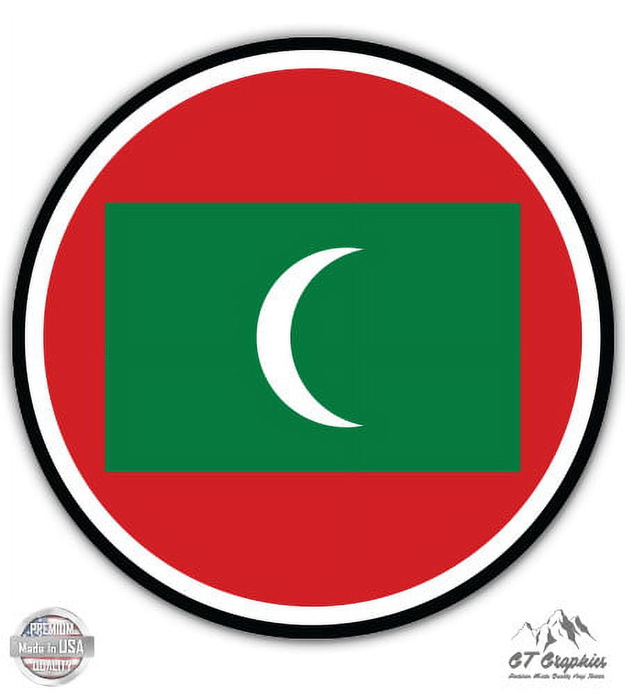 Maldives Flag - 8" Vinyl Sticker - For Car Laptop I-Pad - Waterproof ...