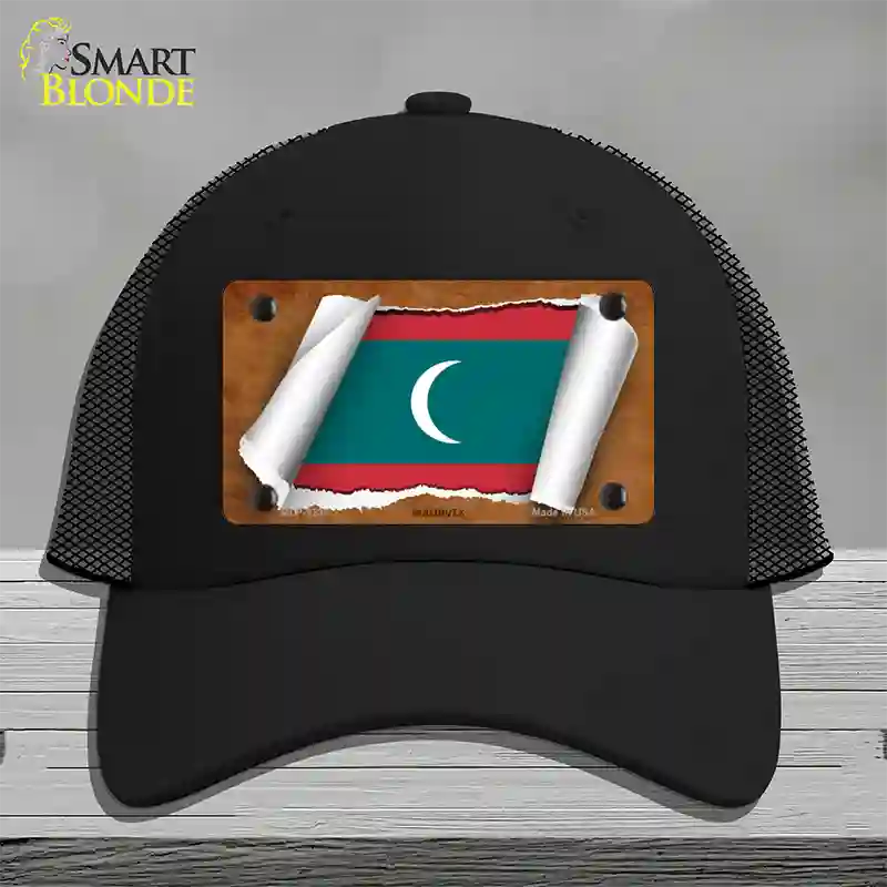 Maldives Flag Scroll Novelty License Plate Hat Mesh Black - Walmart.com