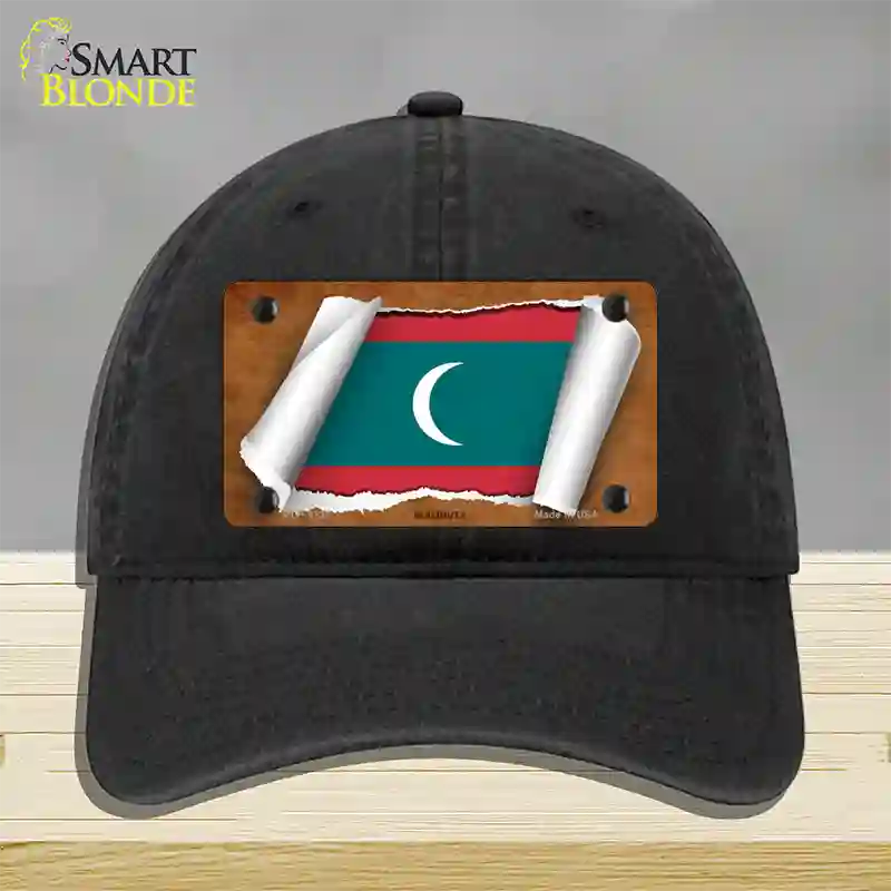 Maldives Flag Scroll Novelty License Plate Hat Unconstructed Cotton ...