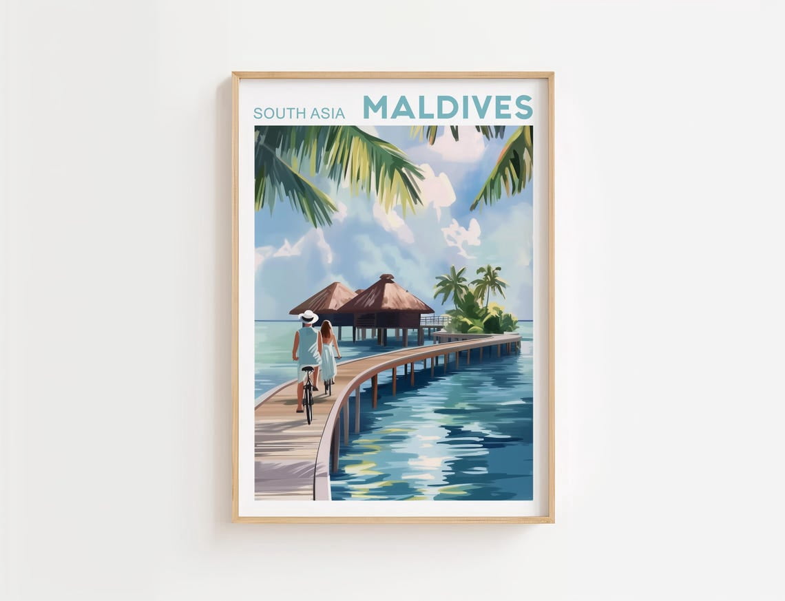Maldives Poster Maldive Islands Poster Maldives Honeymoon South Asia ...