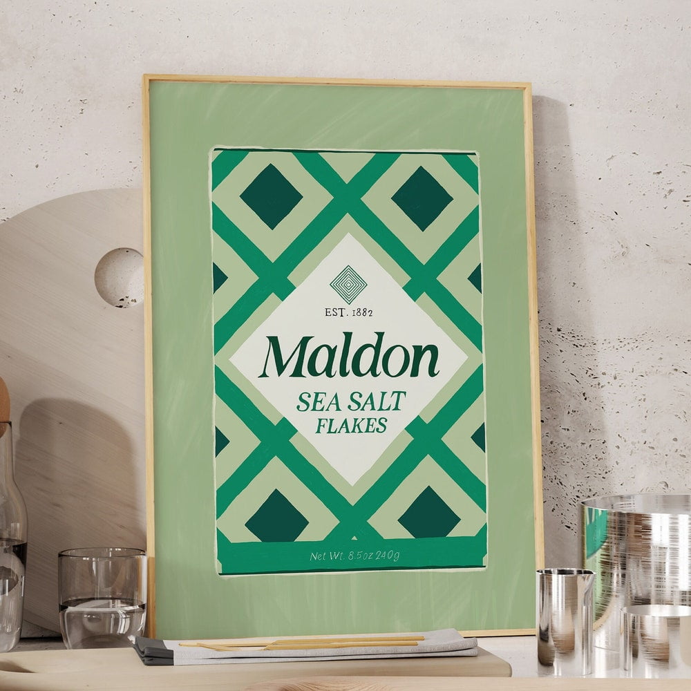 Maldon Salt Print, Aesthetic Kitchen Decor, Food Print, Trendy Retro ...
