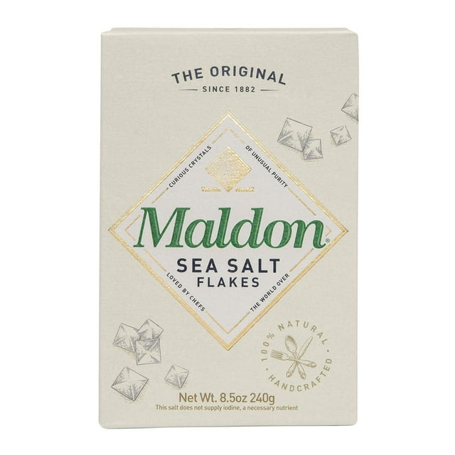 Maldon Fine Pure Table Sea Salt Flakes, 8.5oz, Kosher, Natural ...