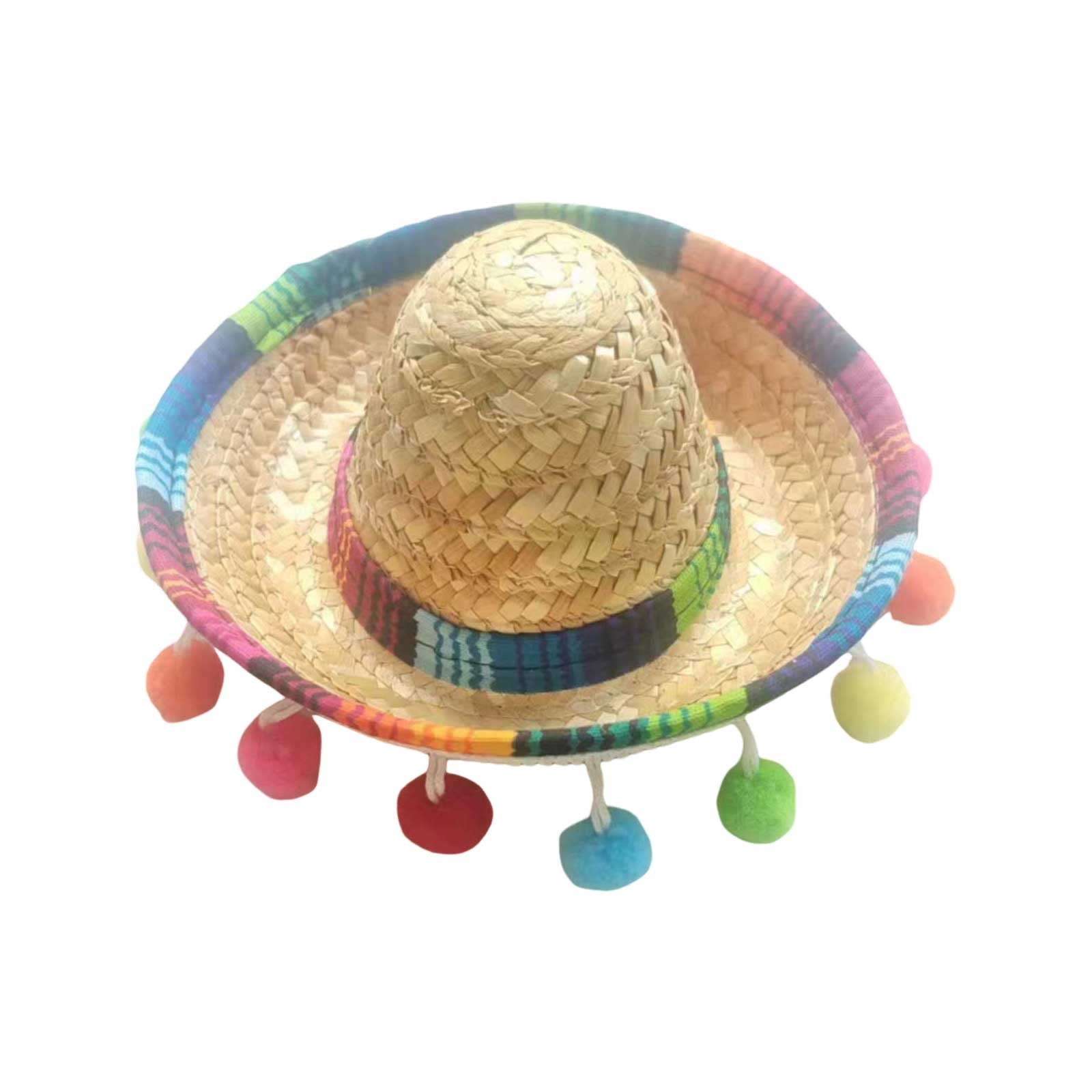 Male And Women Style Mexican Straw Hat Ethnic Style Summer Straw Craft ...