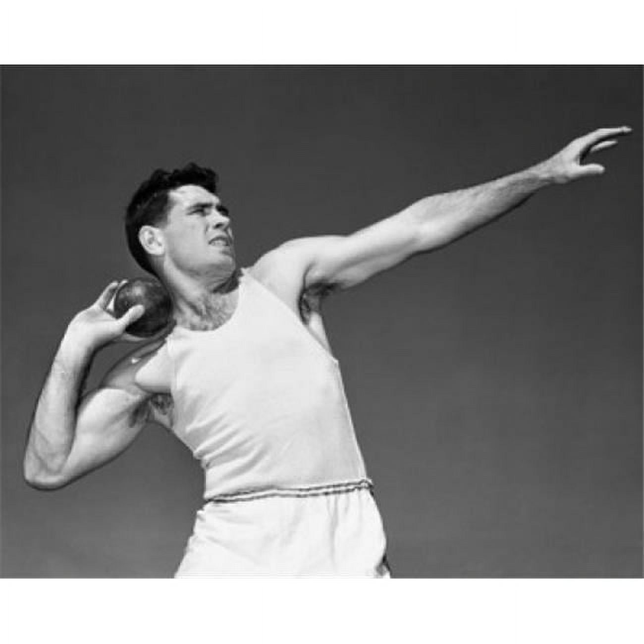 Male Athlete Throwing a Shot Put Poster Print - 18 x 24 in. - Walmart.com
