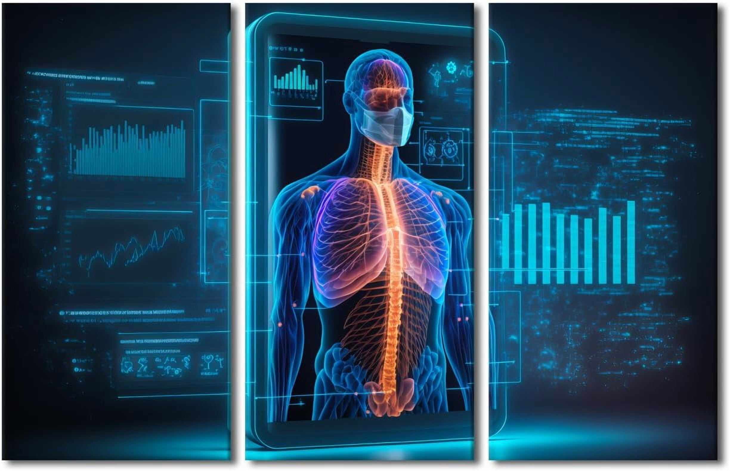 Male Back X-Ray Canvas Wall Art Medical Examination Posters and Prints Art Wall for House Human ...