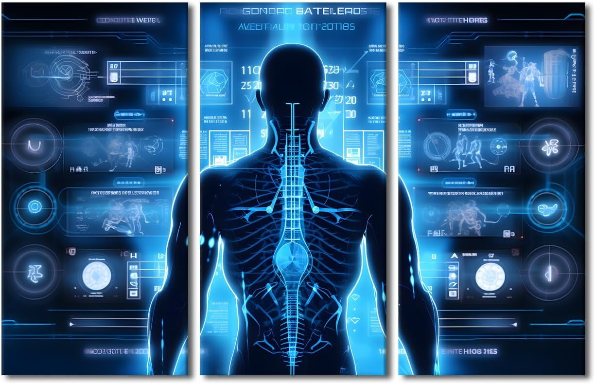 Male Back X-Ray Canvas Wall Art Medical Examination Posters and Prints Art Wall for House Human ...