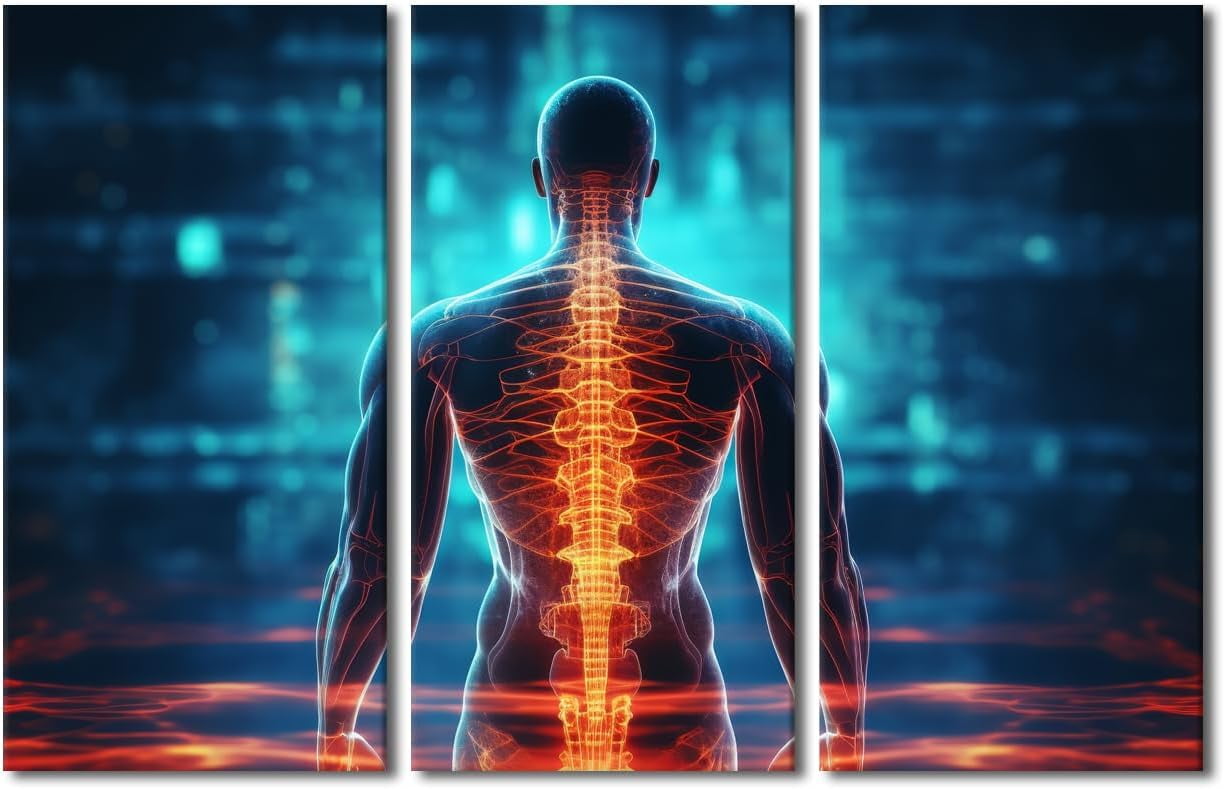 Male Back X-Ray Canvas Wall Art Medical Examination Posters and Prints Art Wall for House Human ...