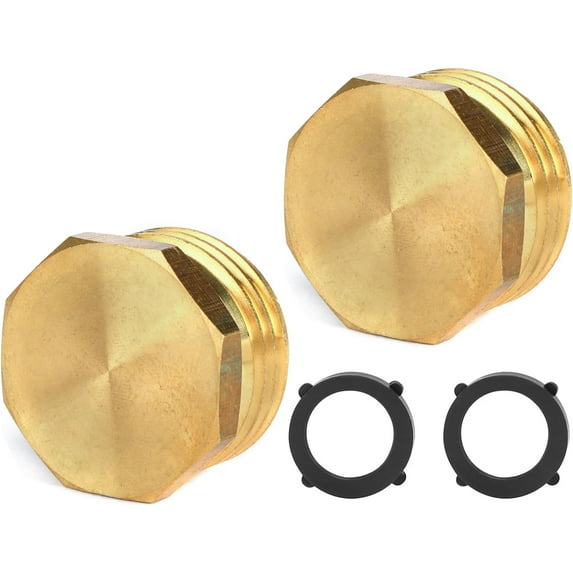 Male Brass Pipe Plug Outer Garden Hose 3/4" GHT Male Threaded End Cap ...