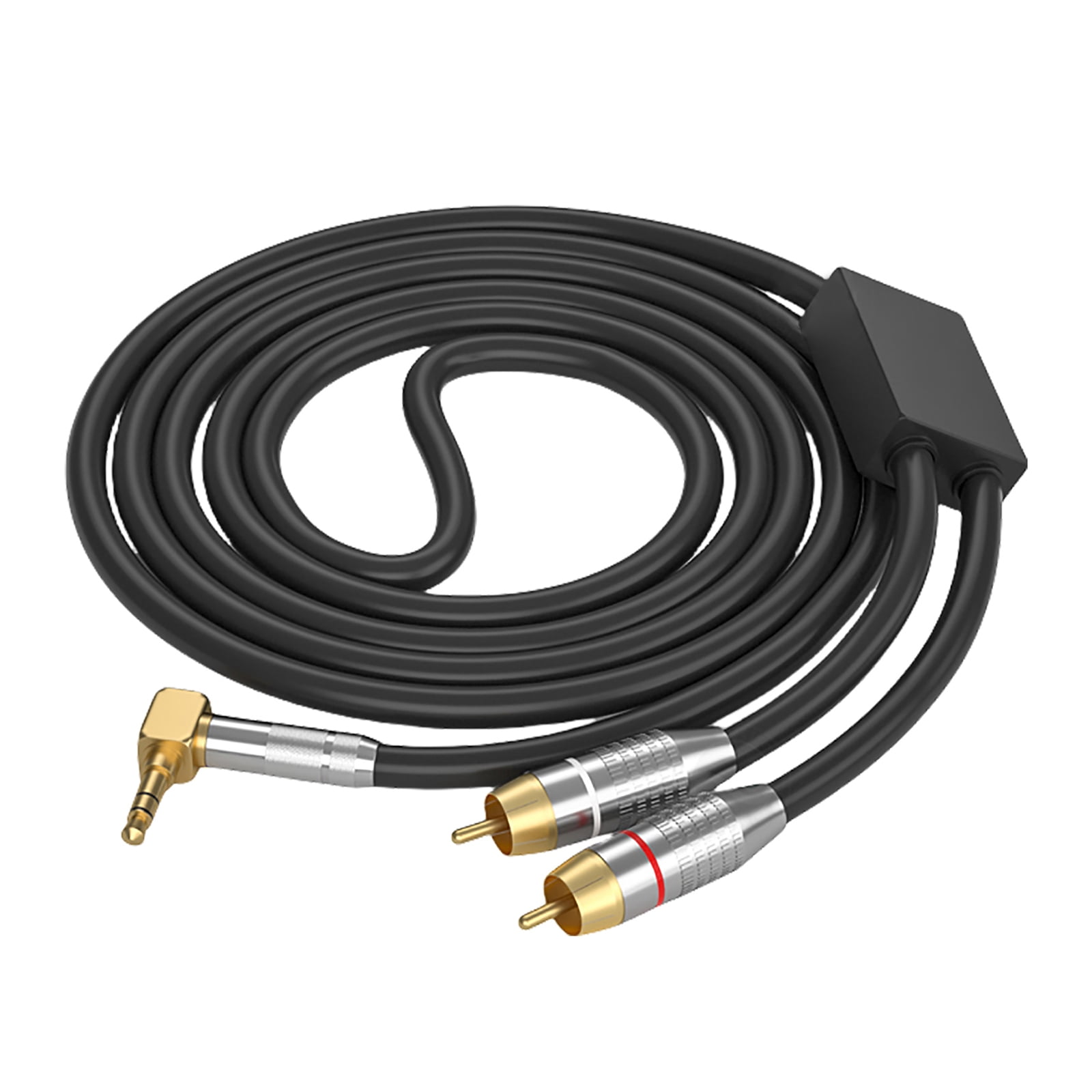 Male Cable 3.5mm Male to 2 Male Stereo Adapter Gold Plate Coaxial Cable ...