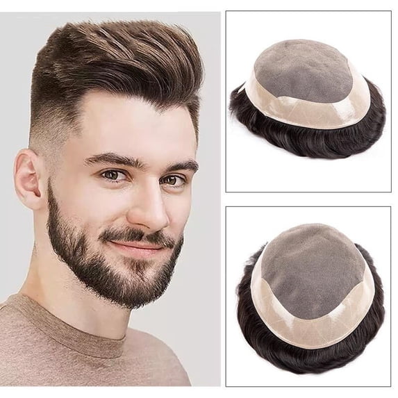 Male Capillary Prosthesis 6" Indian Human Hair Fine Mono with Npu ...