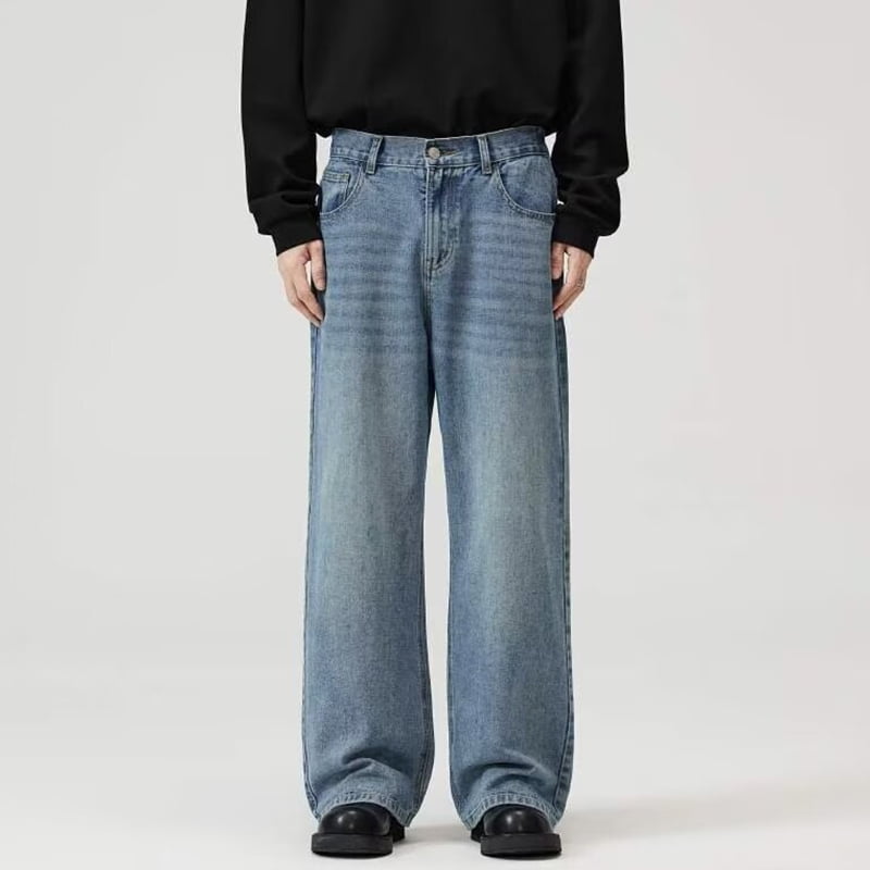 Male Classic America Hip Hop Rap Jeans Wide Leg Youth Popular Jeans Men ...