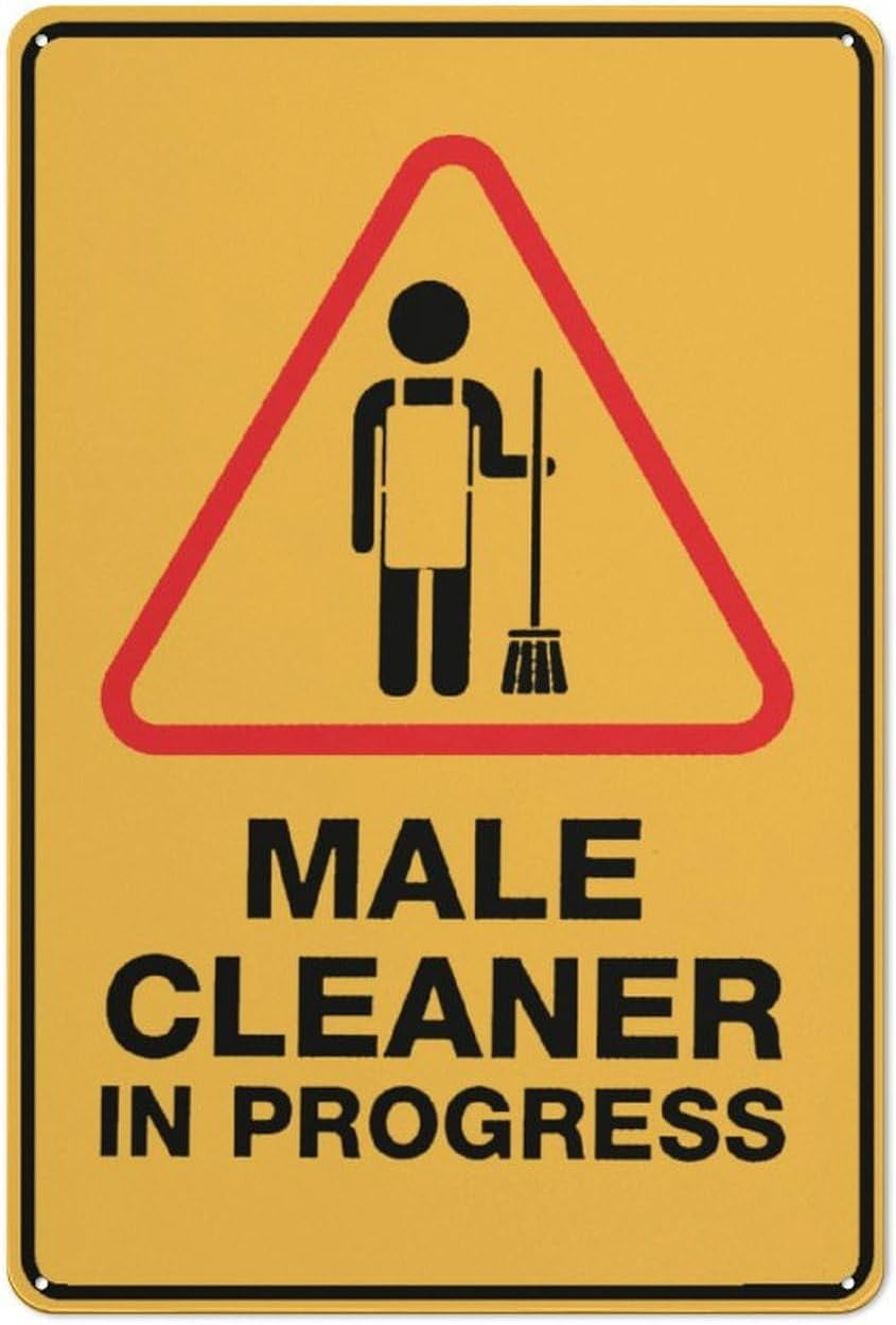 Male Cleaner In Progress Sign Outdoor Signs Aluminum 12X8 Inch Uv Ink ...