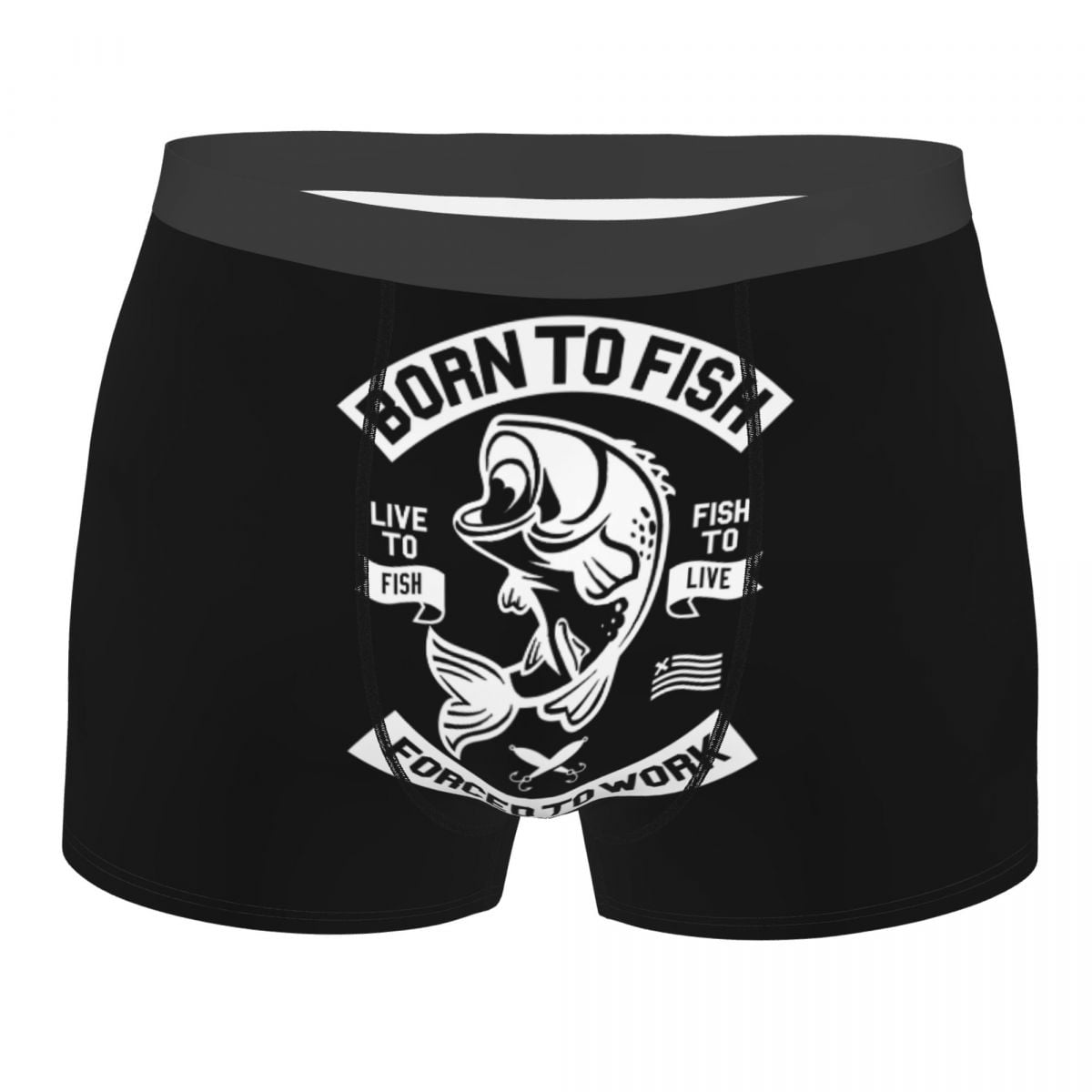 Male Cool Fishing Just Fish It Underwear Fisherman Boxer Briefs Soft ...