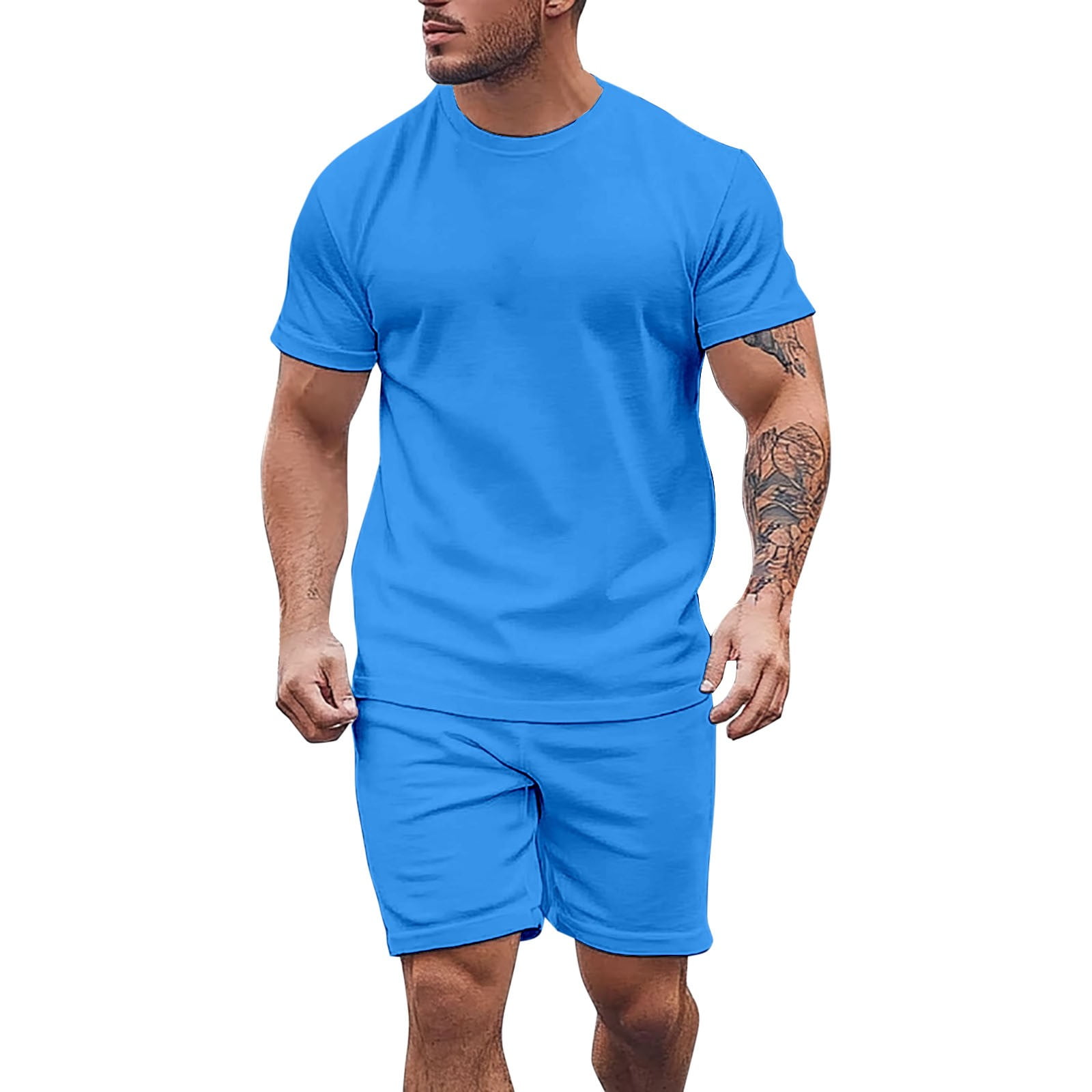 Male Diy Personalised Short Sleeve T Shirt And Shorts Two Piece Set ...