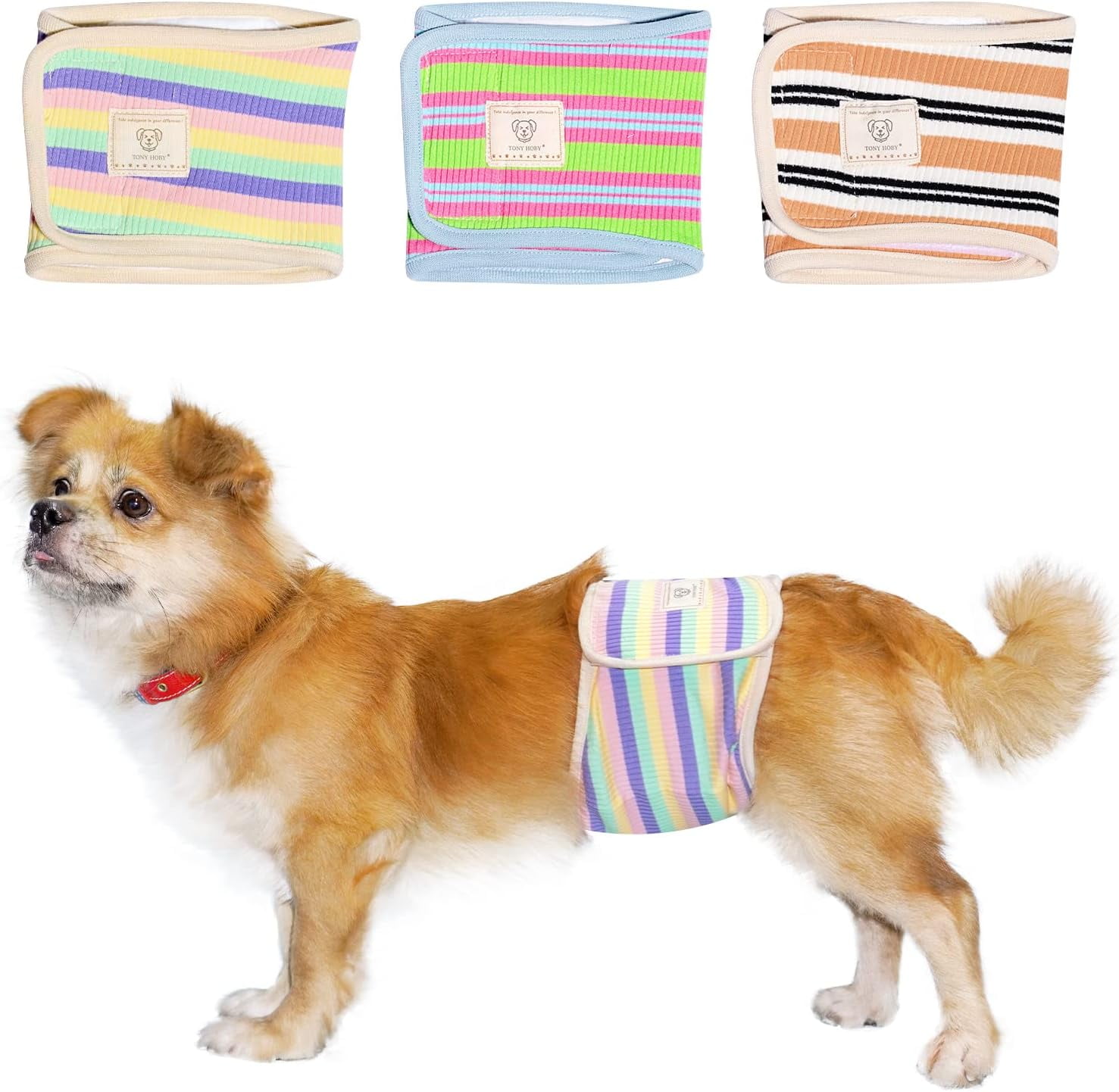 Male Dog Diapers, TONY HOBY Washable Male Dog Belly Band, Reusable Male ...