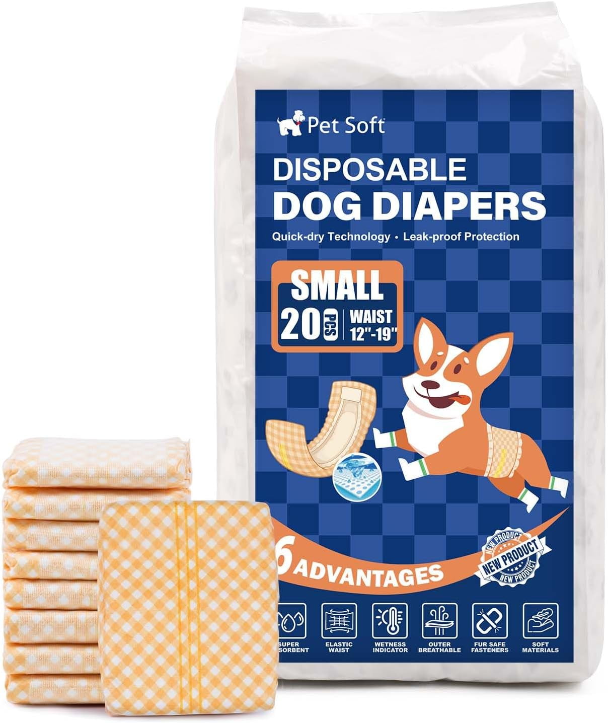 Male Dog Wraps - Disposable Dog Dipaers Male Wetness Indicator, Ultra ...