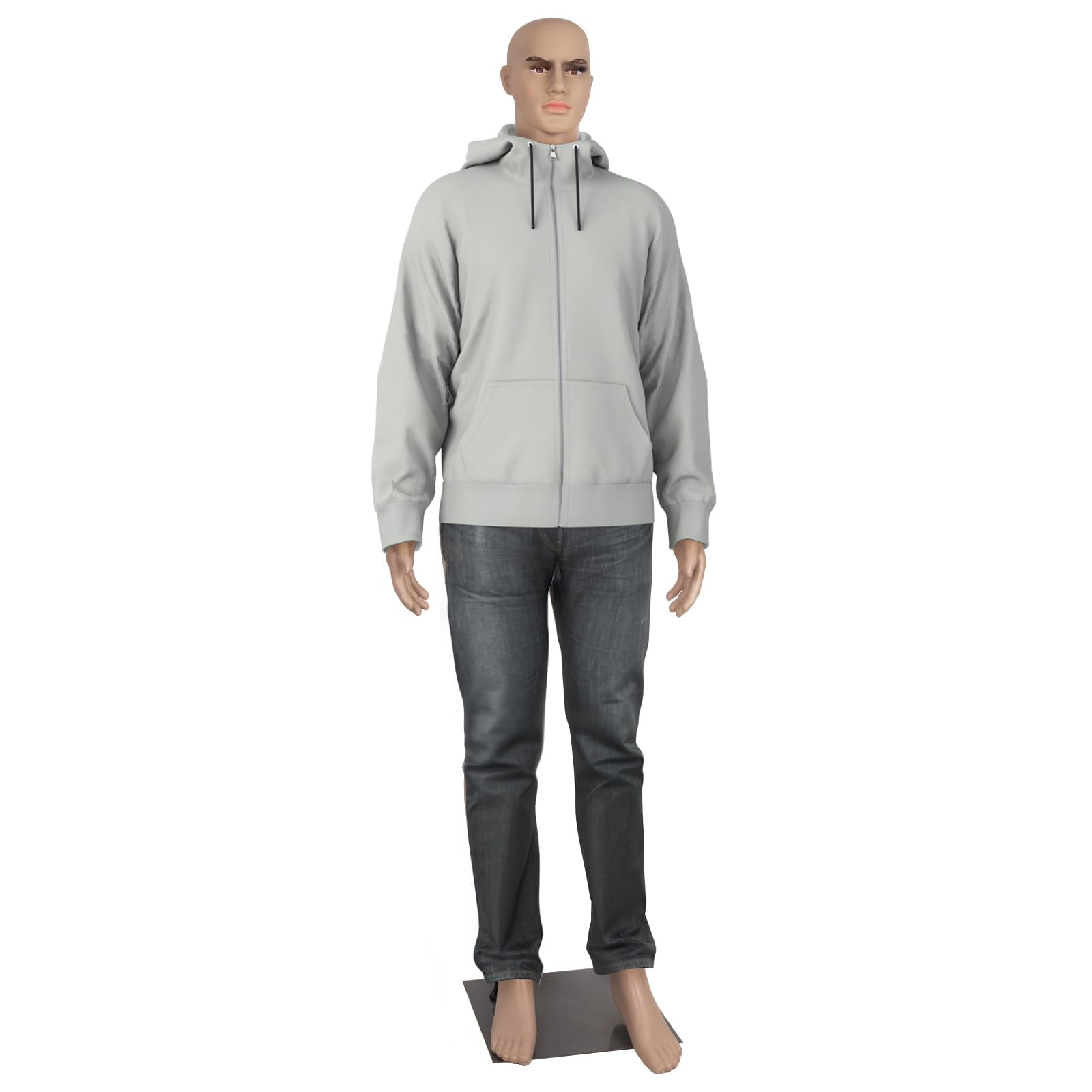 Male Dress Form Mannequin Full Body Adjustable Torso with Stainless ...