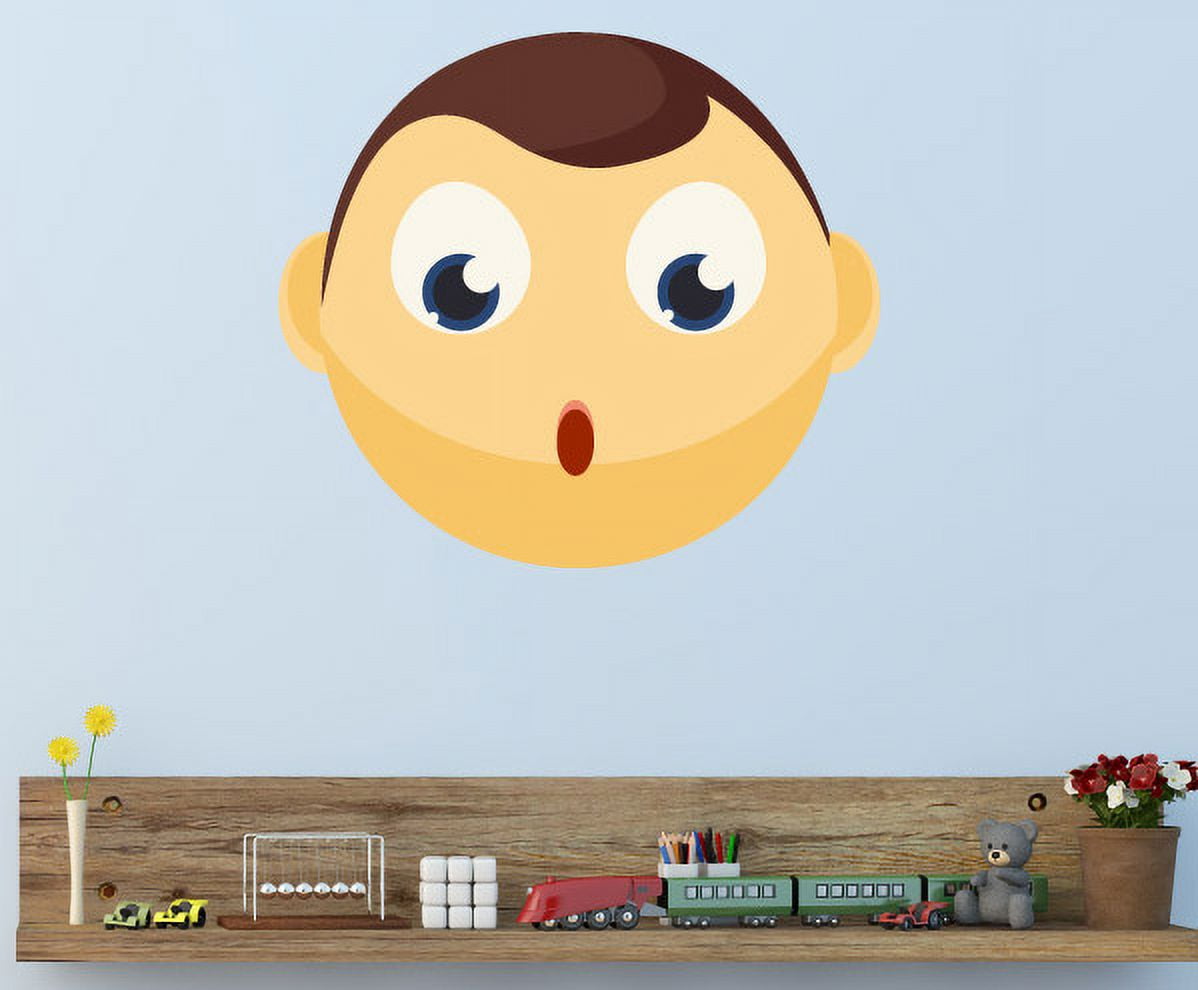 Male Face Emoticon Wall Decal - Vinyl Sticker - Car Sticker ...