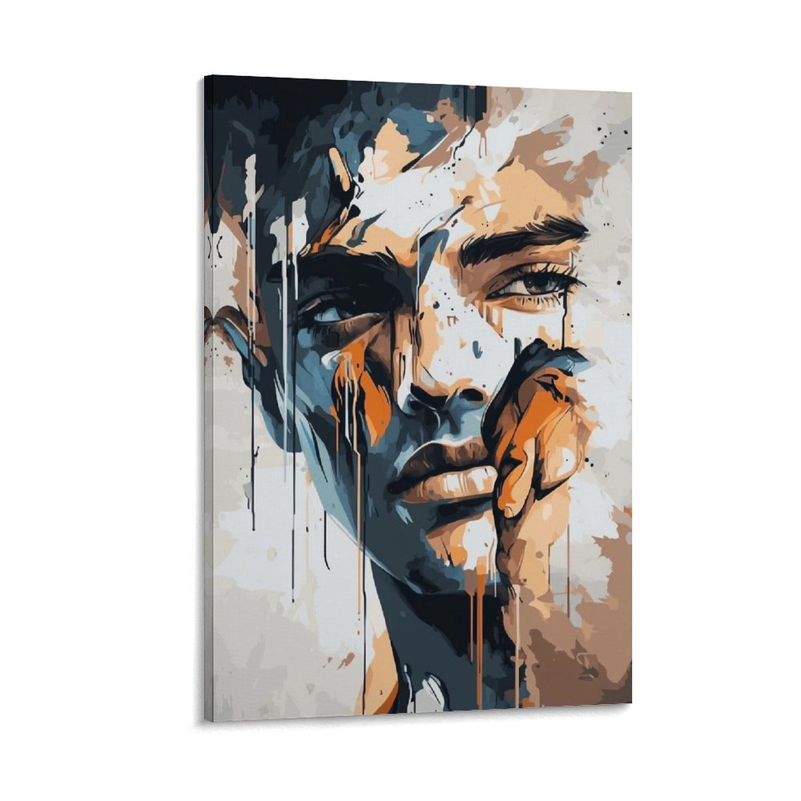 Male Facial Artwork Wall Art Picture Painting Poster Canvas Print ...