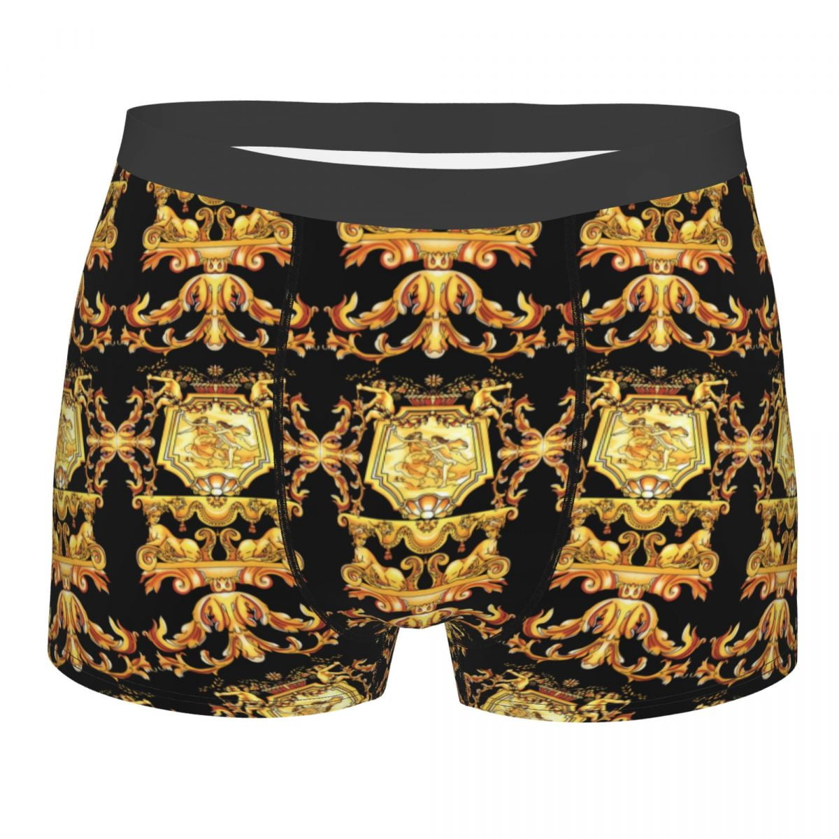 Male Fashion Luxury Golden Baroque Floral Underwear European Victorian ...