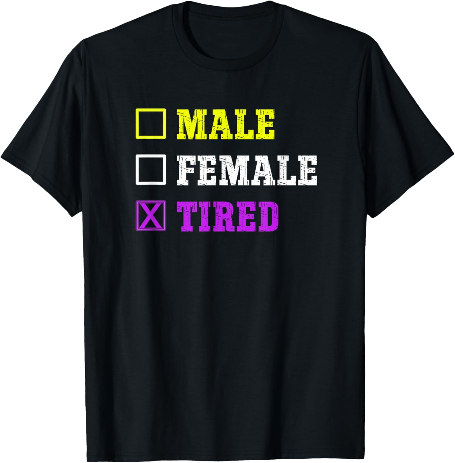 Male Female Tired Funny LGBT Pride Nonbinary Flag Non Binary T-Shirt - Walmart.com