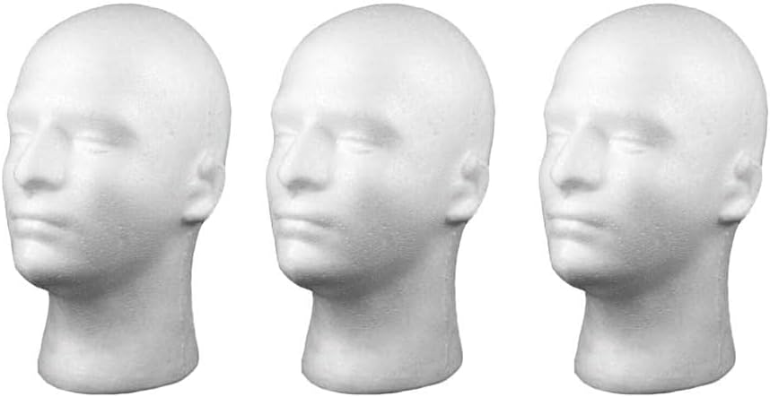 Male Foam Head Form, Mannequin Display for Masks, Hats, Wigs ...