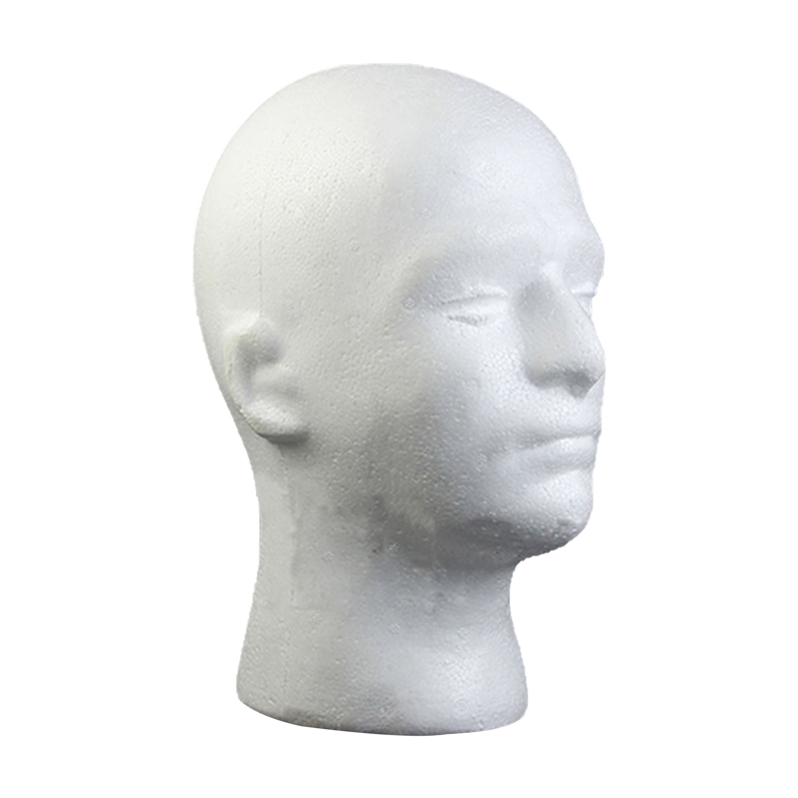 Male Foam Mannequin Head for Wigs – White Styrofoam Wig Head with ...