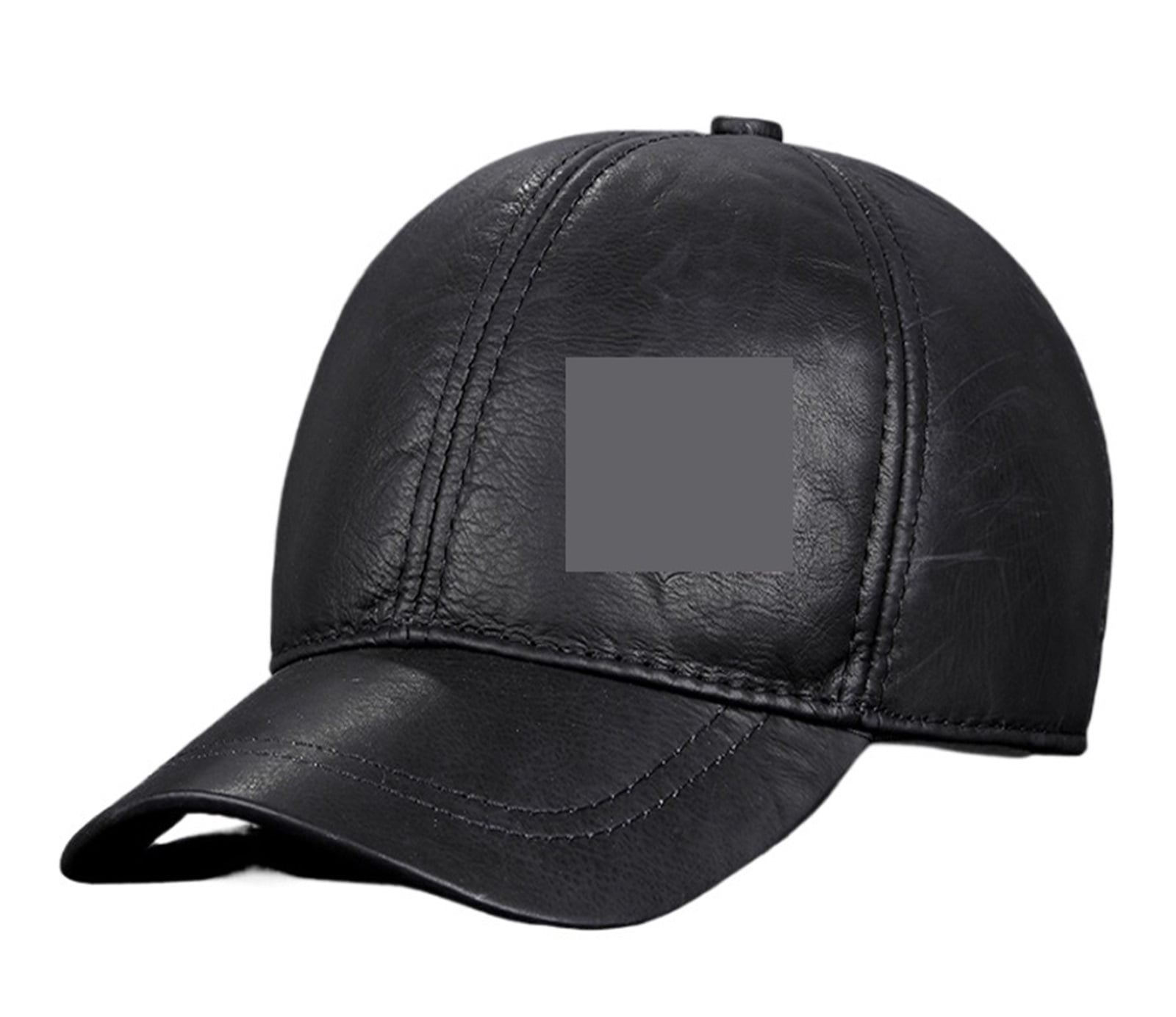 Male Genuine Leather Cowhide 56-60CM Black/Brown Baseball Caps Print ...