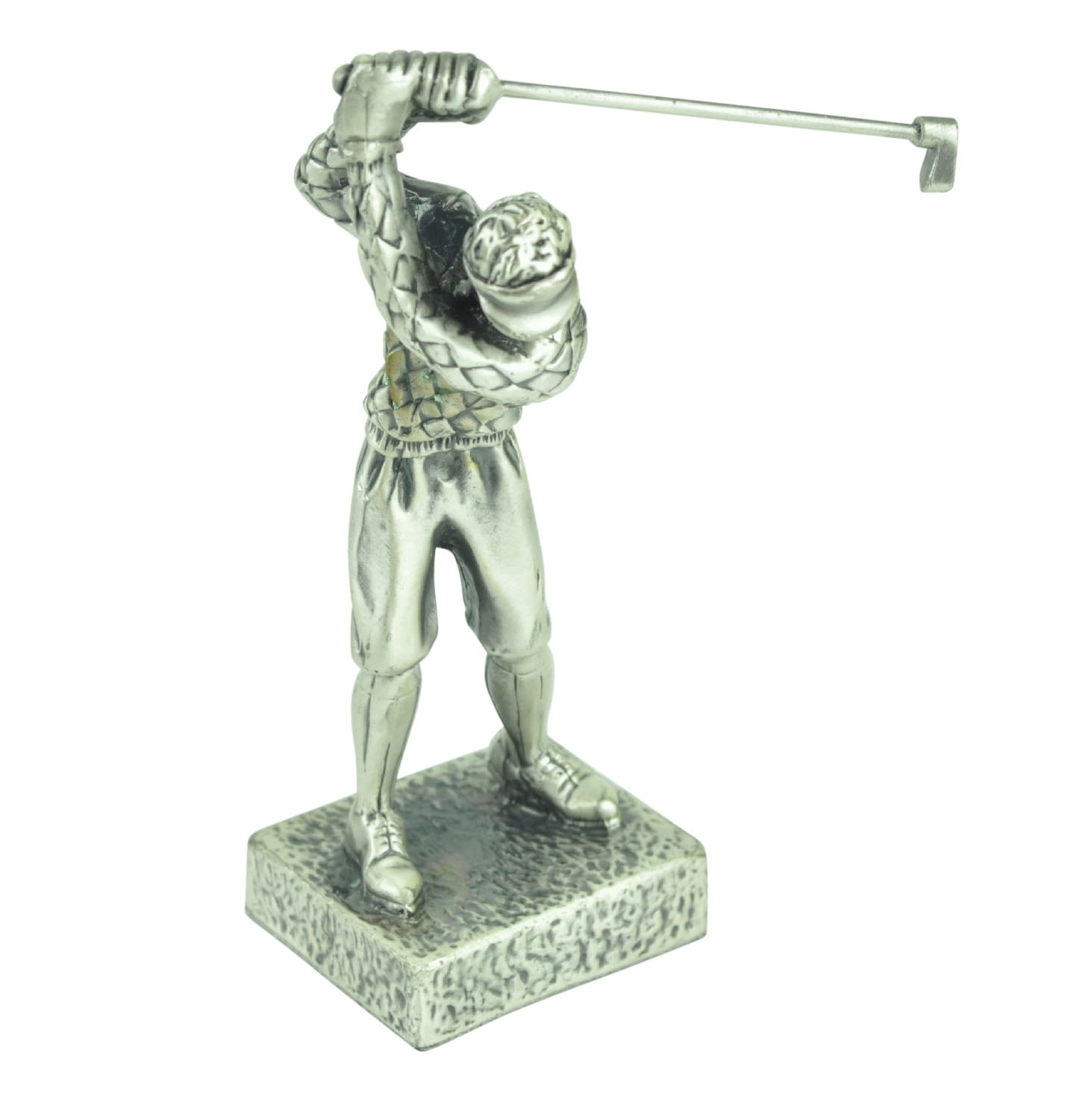 Male Golfer Statue Swing Statue Cast Metal Pewter Paperweight Décor ...