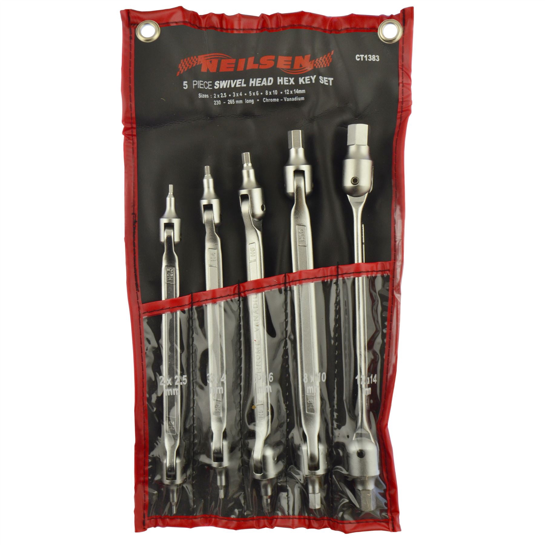 Male Hex / Allen Flexi Double Ended Swivel Head 2mm - 14mm 5pc 10 Sizes ...