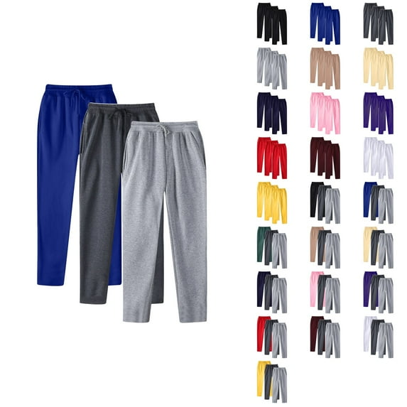 Male Hip Hop Pants Casual Solid Color Track Cuff Lace Up Workout Pants ...