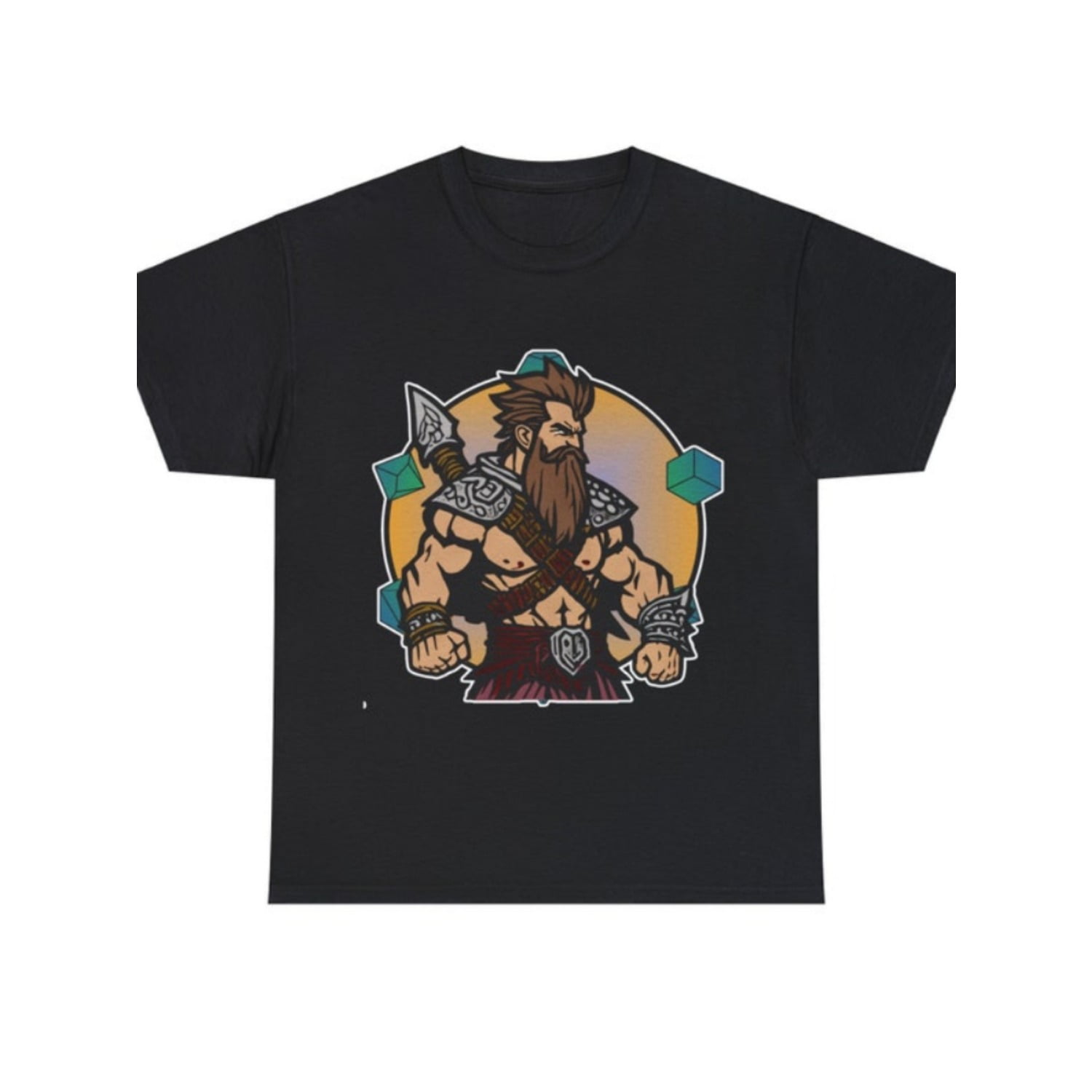 Male Human Barbarian RPG Fantasy DnD Character Cotton T-Shirt 100% ...