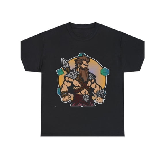 Male Human Barbarian RPG Fantasy DnD Character Cotton T-Shirt 100% ...
