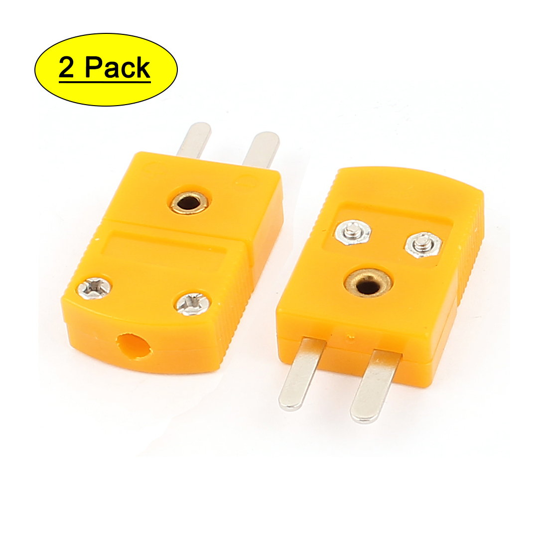 Male K Type Thermocouple Wire Temperature Probe Connector 2 Pcs ...