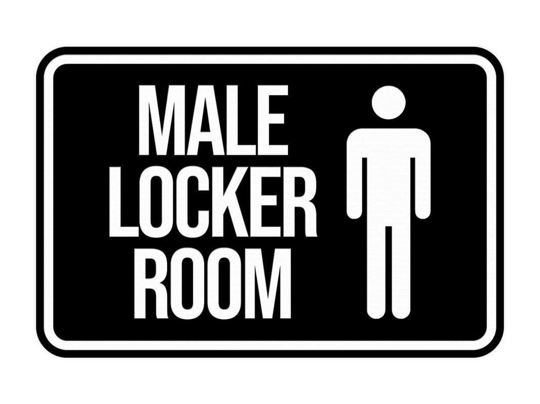 Male Locker Room Sign 12 X 8 Inch Metal Sign, Rustproof Aluminum ...