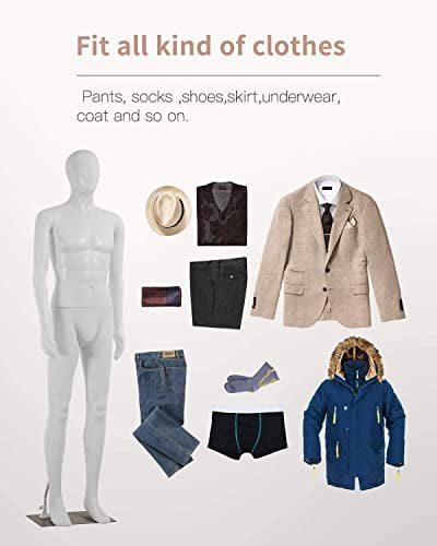 Male Mannequin Full Body Manequins Men Torso with Stand Dress Form ...