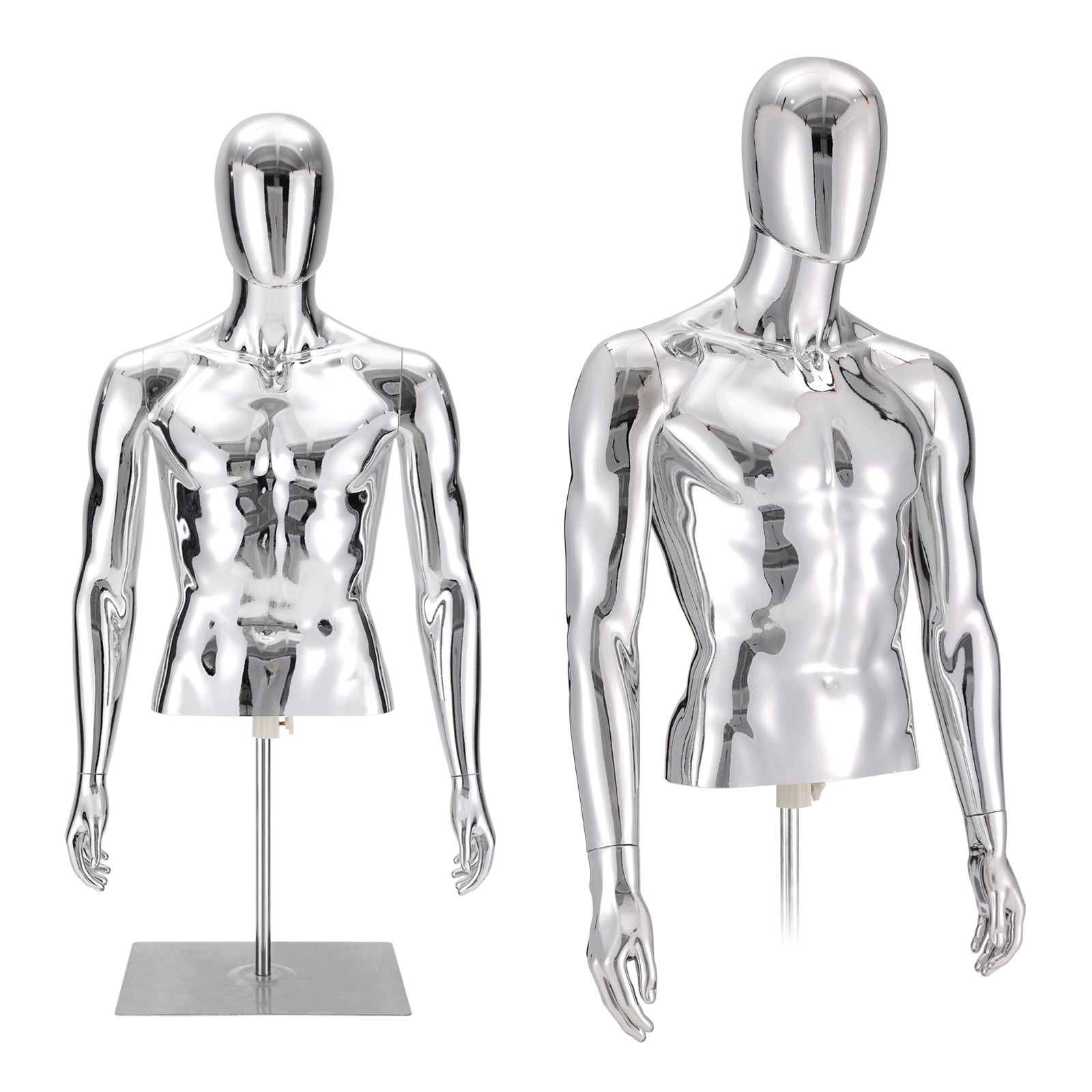 Male Mannequin Torso Dress Form - Height Adjustable Half Body ...