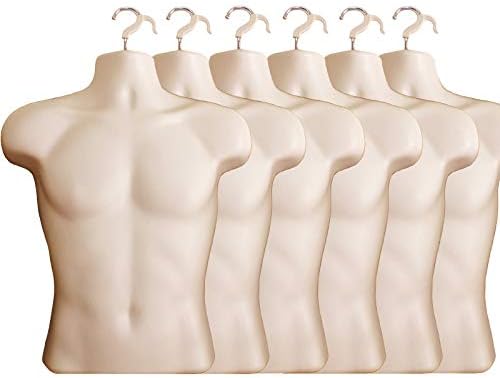 Male Mannequin Torso Hollow Back Body Stackable Dress Form with Hanging ...