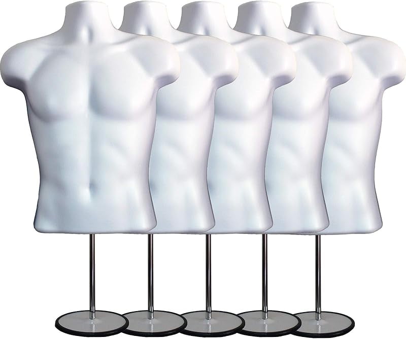 Male Mannequin Torso with Metal Stand Hollow Back Body Stackable Dress ...