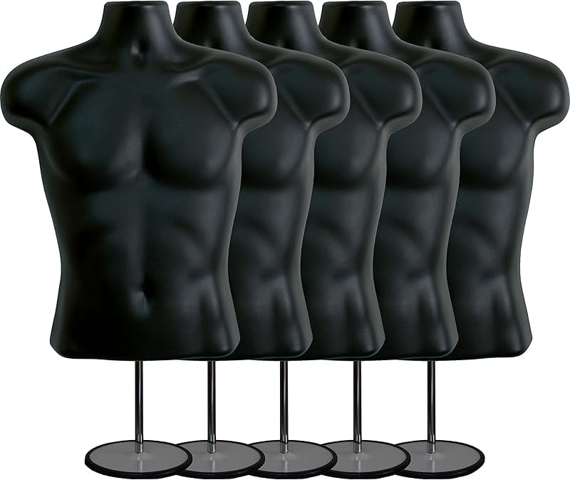 Male Mannequin Torso with Metal Stand Hollow Back Body Stackable Dress ...
