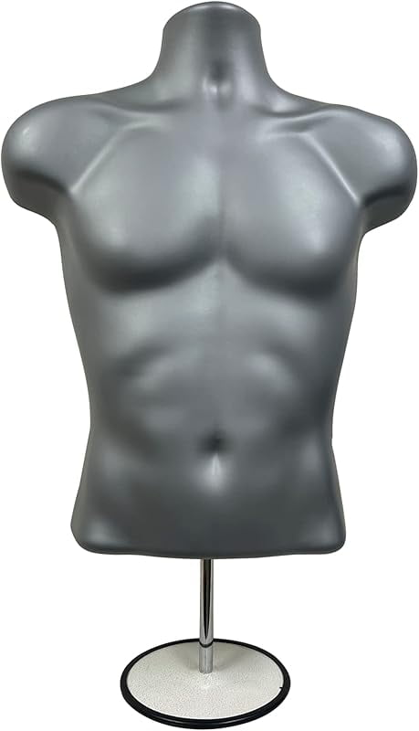 Male Mannequin Torso with Metal Stand Hollow Back Body Stackable Dress ...