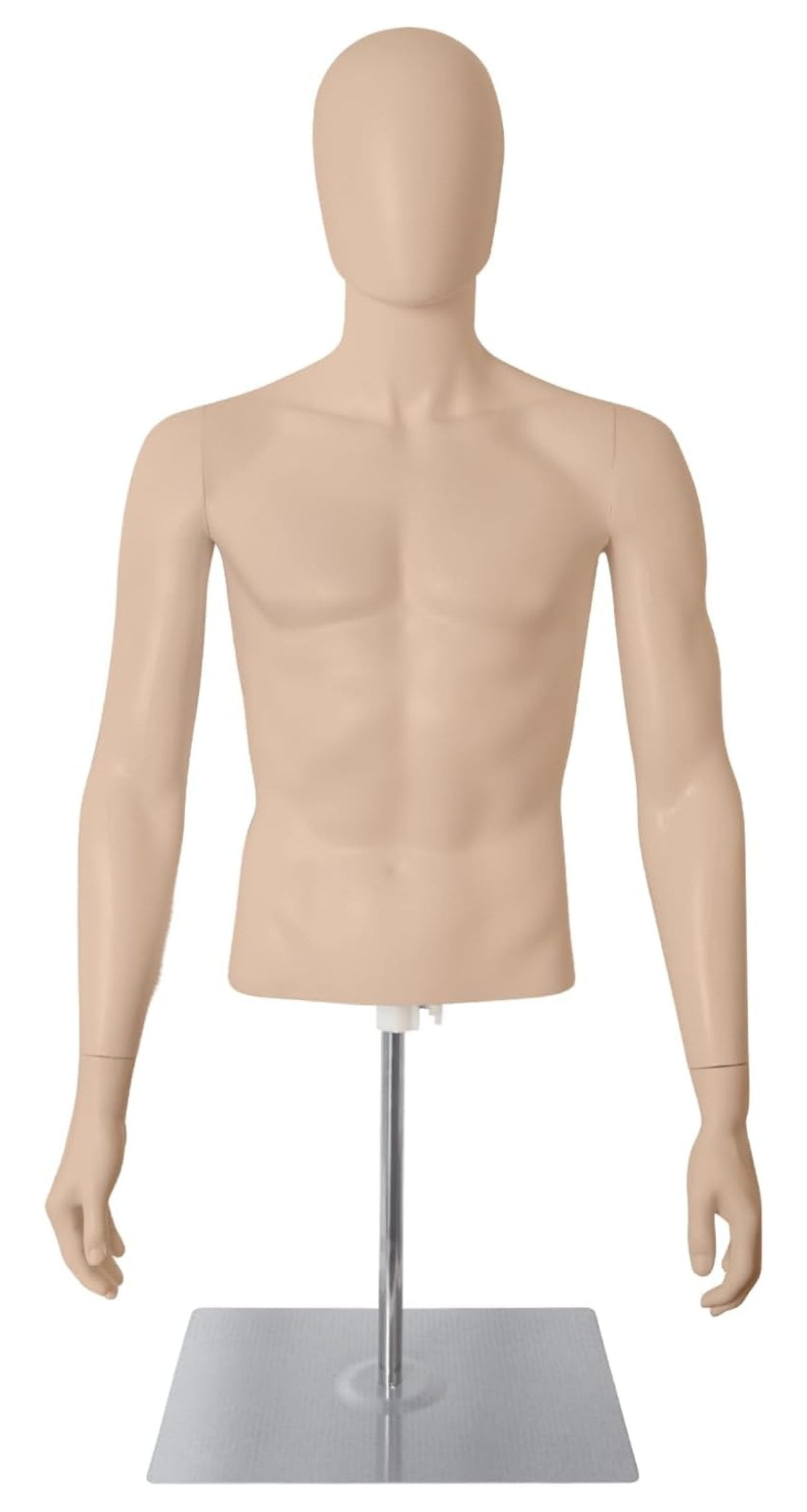 Male Mannequin with Metal Stand Adjustable Plastic Half Body Display ...