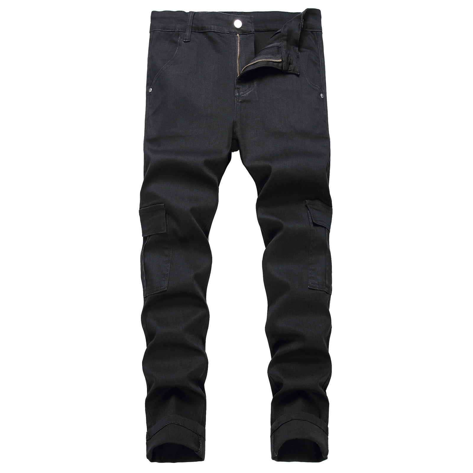 Male Mens Jeans Comfort Stretch Denim Straight Leg Relaxed Pocket Solid Jeans Jeans For Men