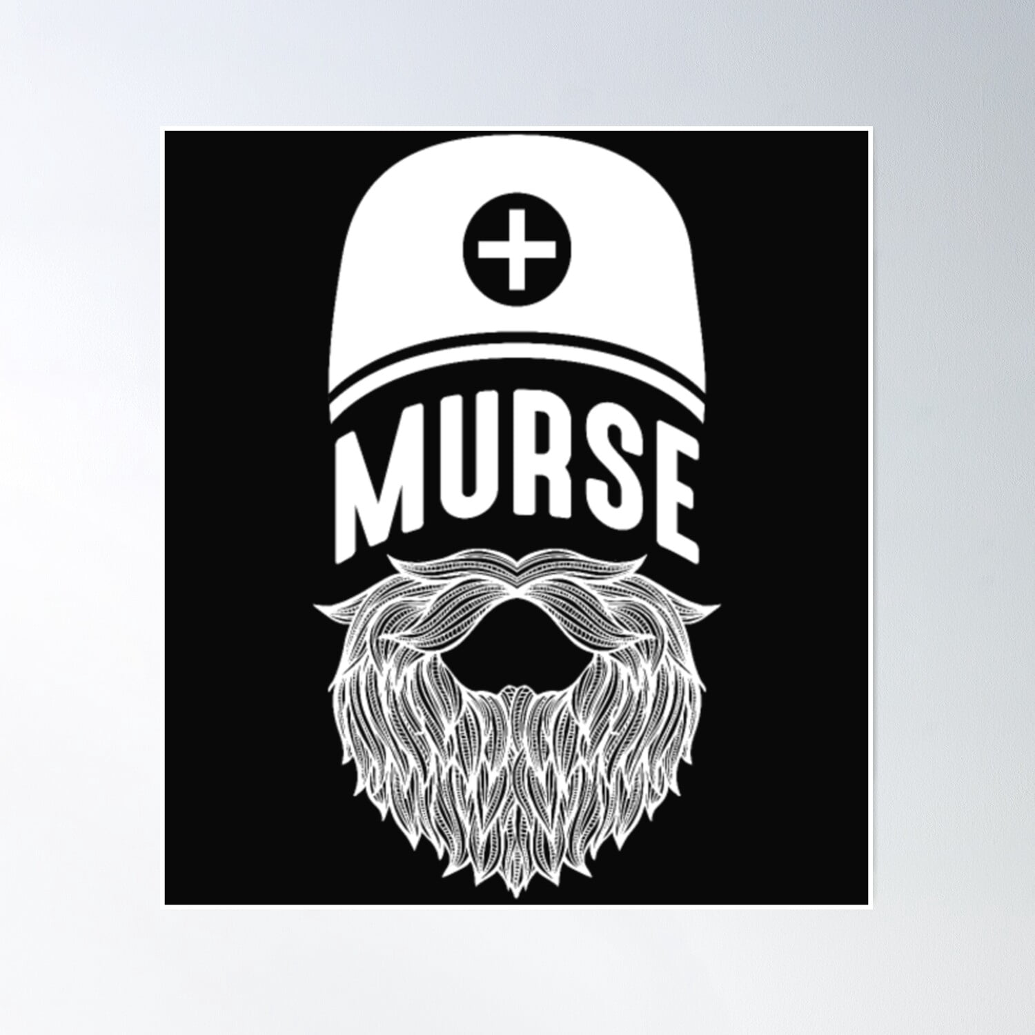 Male Nurse Bearded Nursing School Poster Wall Art, Modern Wall Decor ...