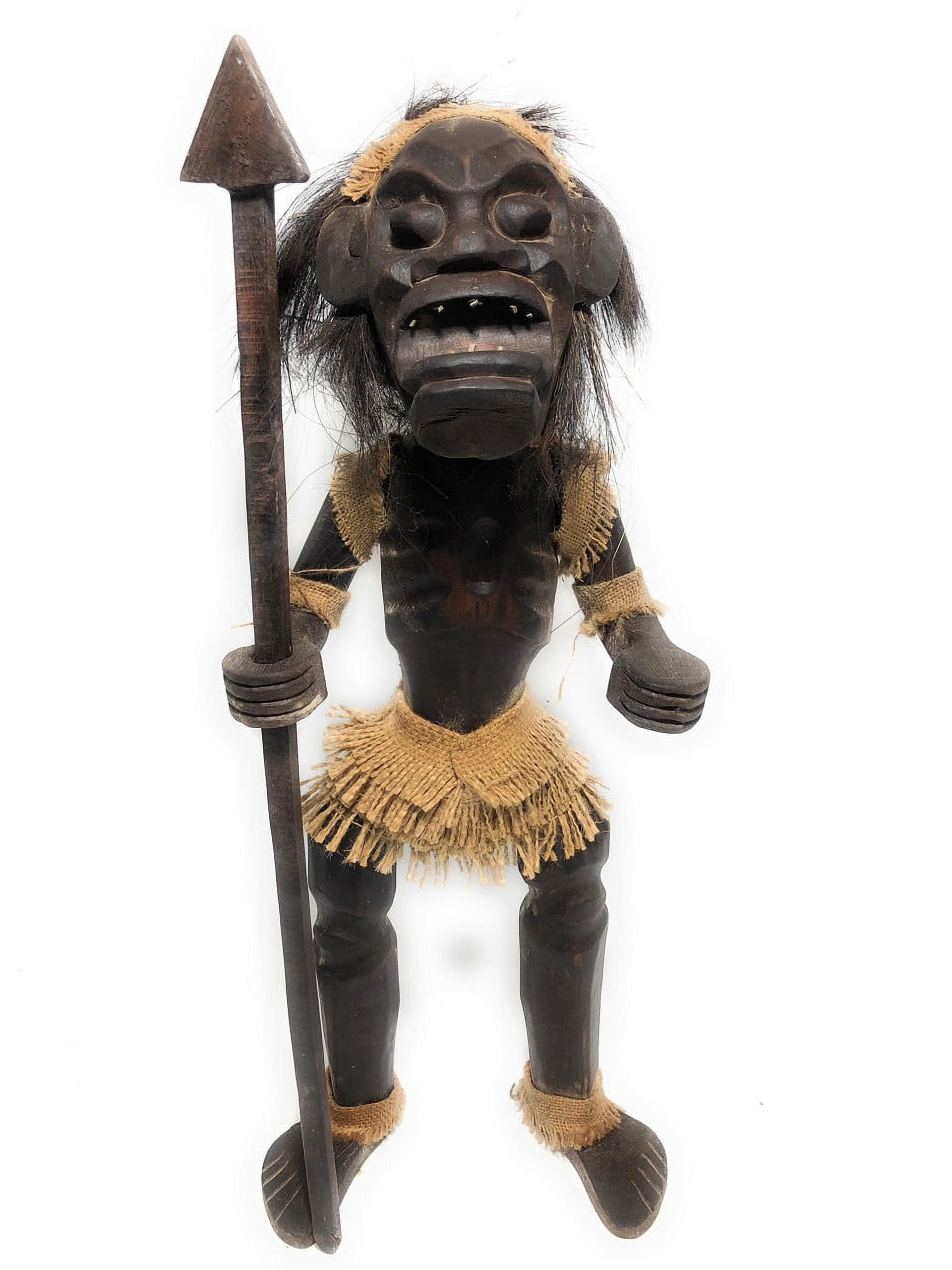 Male Primitive Warrior Chief w/ Spear 28" - Tribal Art | #lge2400170 ...