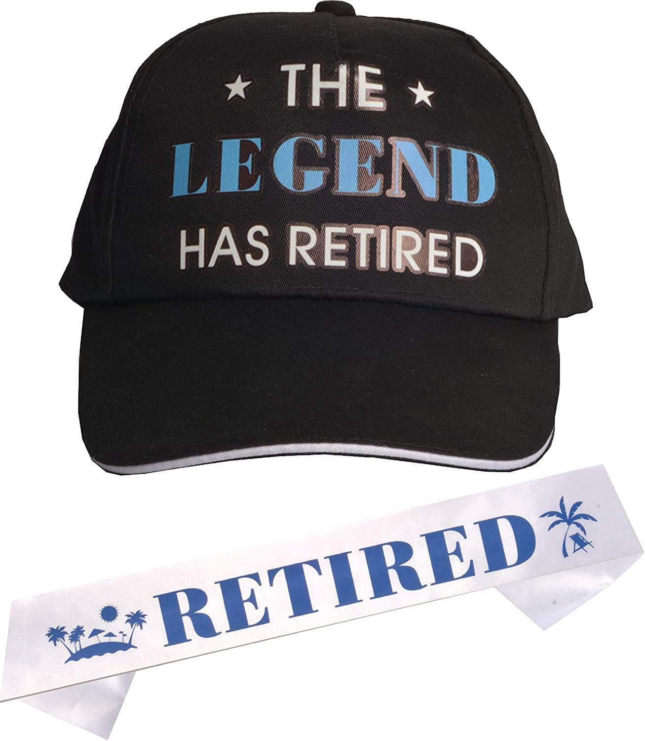 Male Retirement Gifts, Officially Retired Sash And Hat Baseball Cap ...