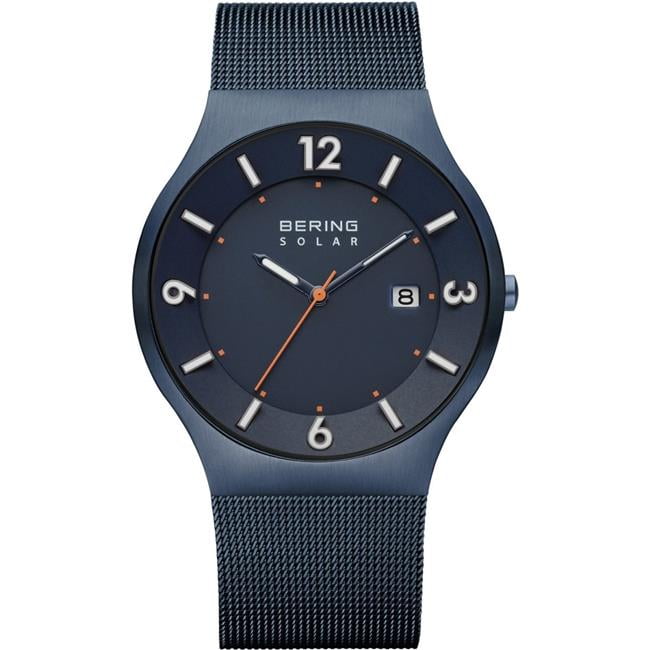 Male Solar Brushed Blue Mesh Watch - Walmart.com