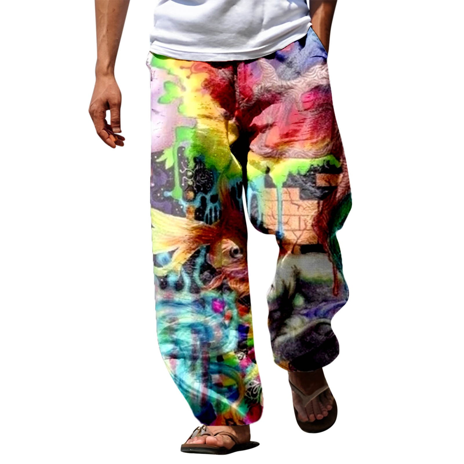 Male Summer Breathable Linen 8 Simple Like Trousers All Print House ...
