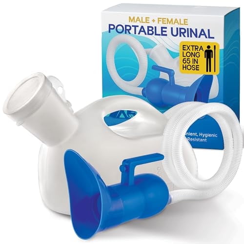 Male Urinal Bottle with 65" Hose and Female Adapter, 2000ml Portable ...