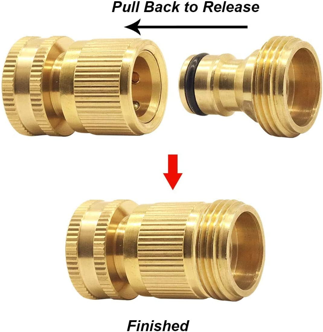Male and Female Expandable Garden Hose Adapters Connectors Quick ...